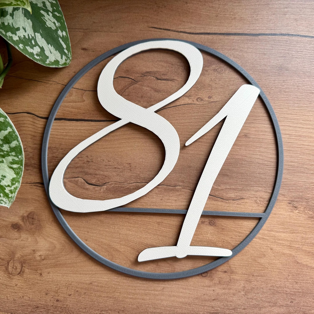 Design House Number Plate, Modern, Personalized, Ø 20-30 Cm, Two-tone ...