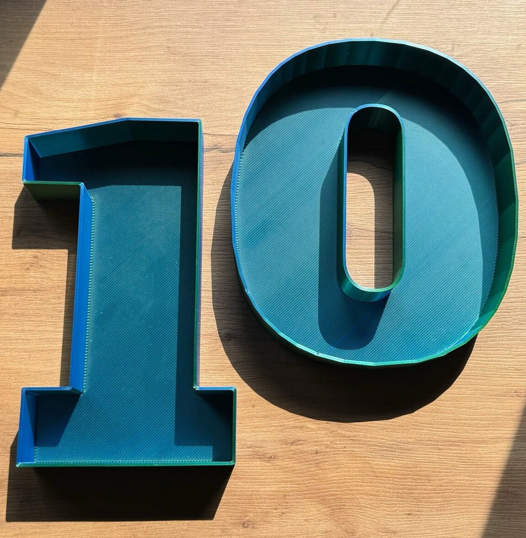 Fillable Letters / Numbers Box, mystik Silky Rainbow Colors, 10 30 Cm ...