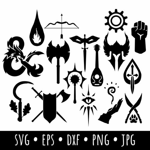 RPG Silhouettes Bundle PACK 6 D20 Rpg Games Svg Pathfinder | Etsy