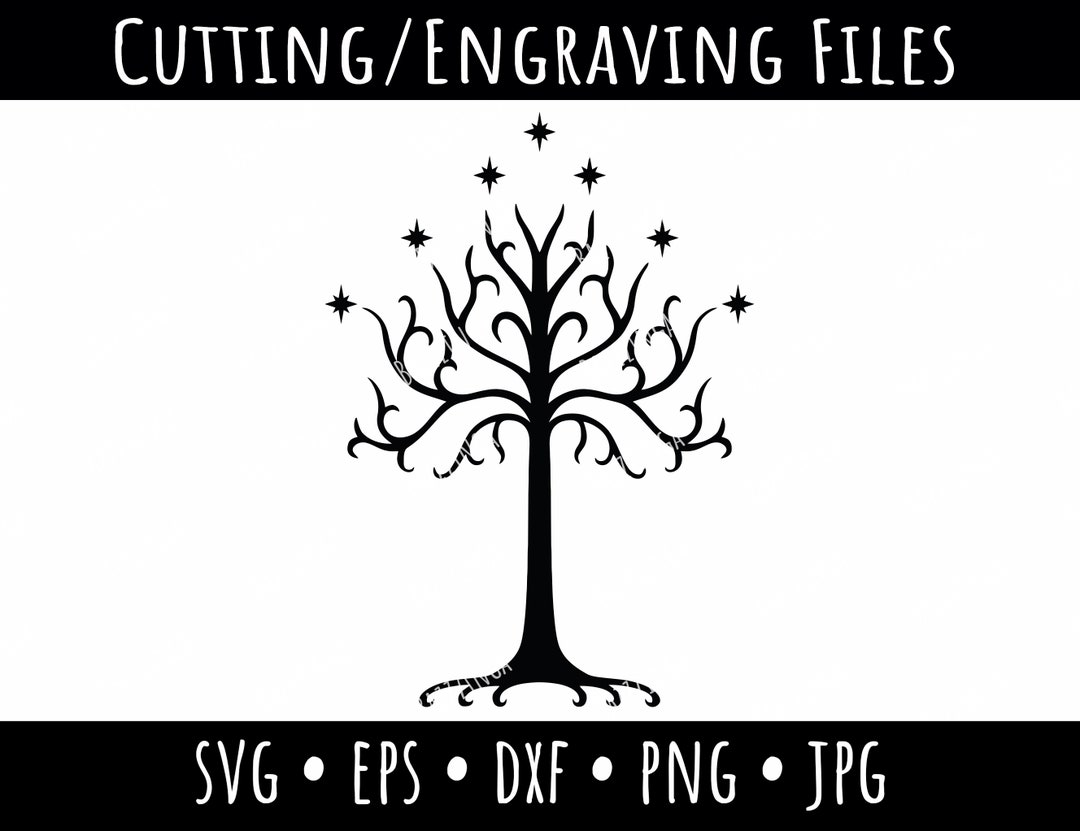 Tree of Gondor Vector, Tlotr Frodo Gandalf Design SVG, One Ring Clip ...