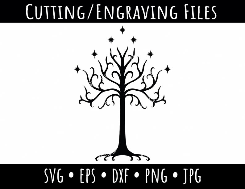 Tree of Gondor Vector, Tlotr Frodo Gandalf Design SVG, One Ring Clip ...