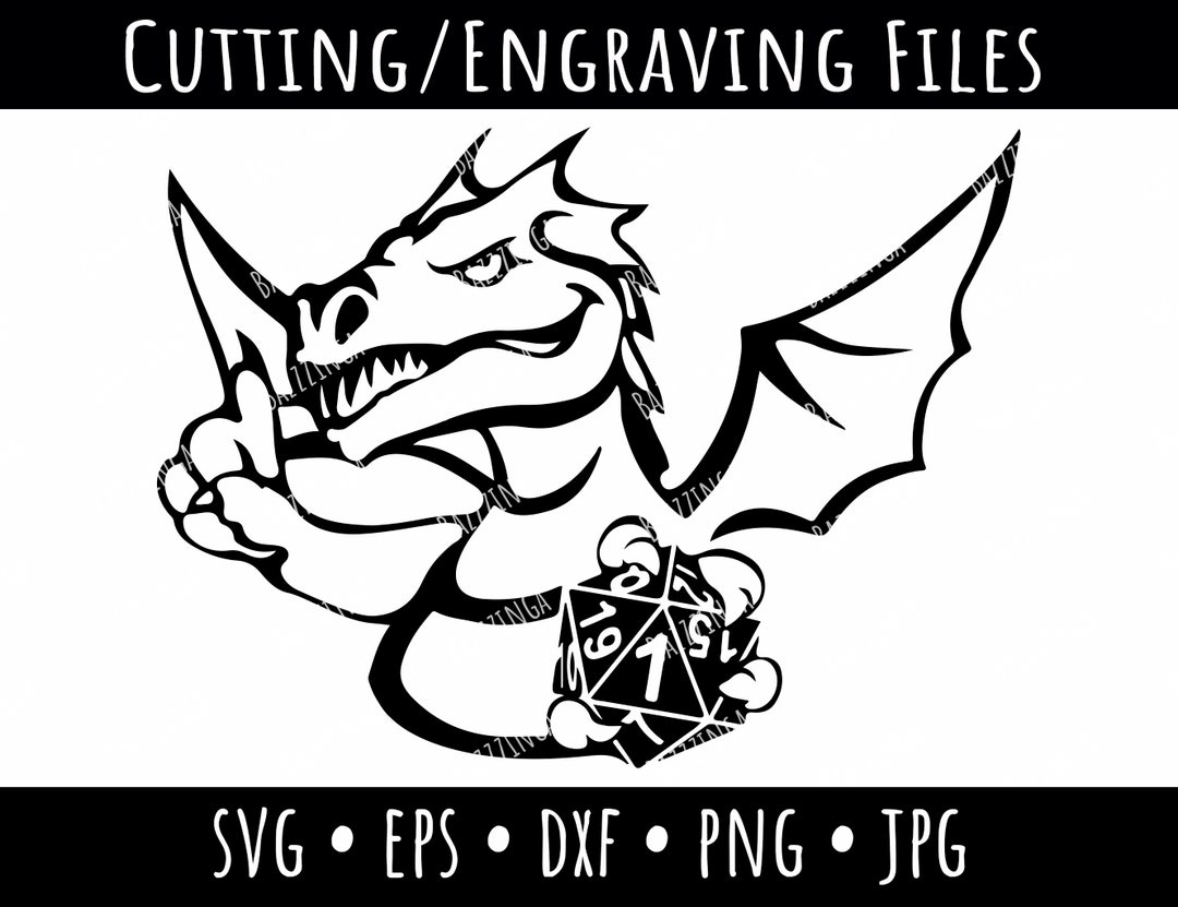 Dragon With Dice, Dungeons and Dragons Vector, Dungeon Master Dice ...