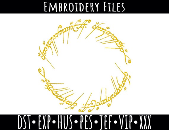 One Ring Embroidery File H:5.4/7/7.7 Art | Etsy