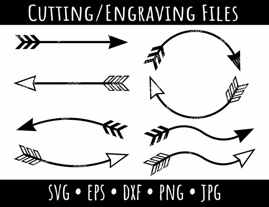 8 Arrows SVG Arrow Vector Cutting File Digital Download - Etsy
