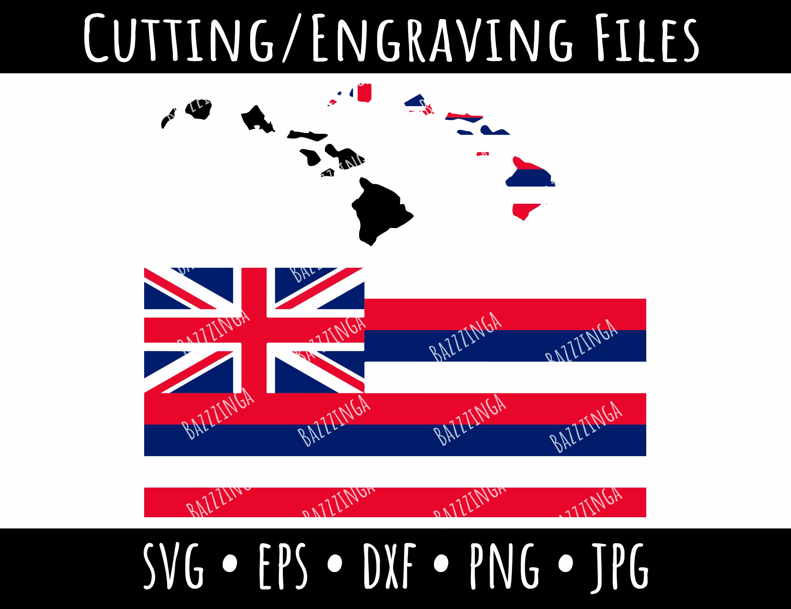 Hawaii State Flag SVG Vector Clip Art HI Flag Waving Flag Cut Files for ...