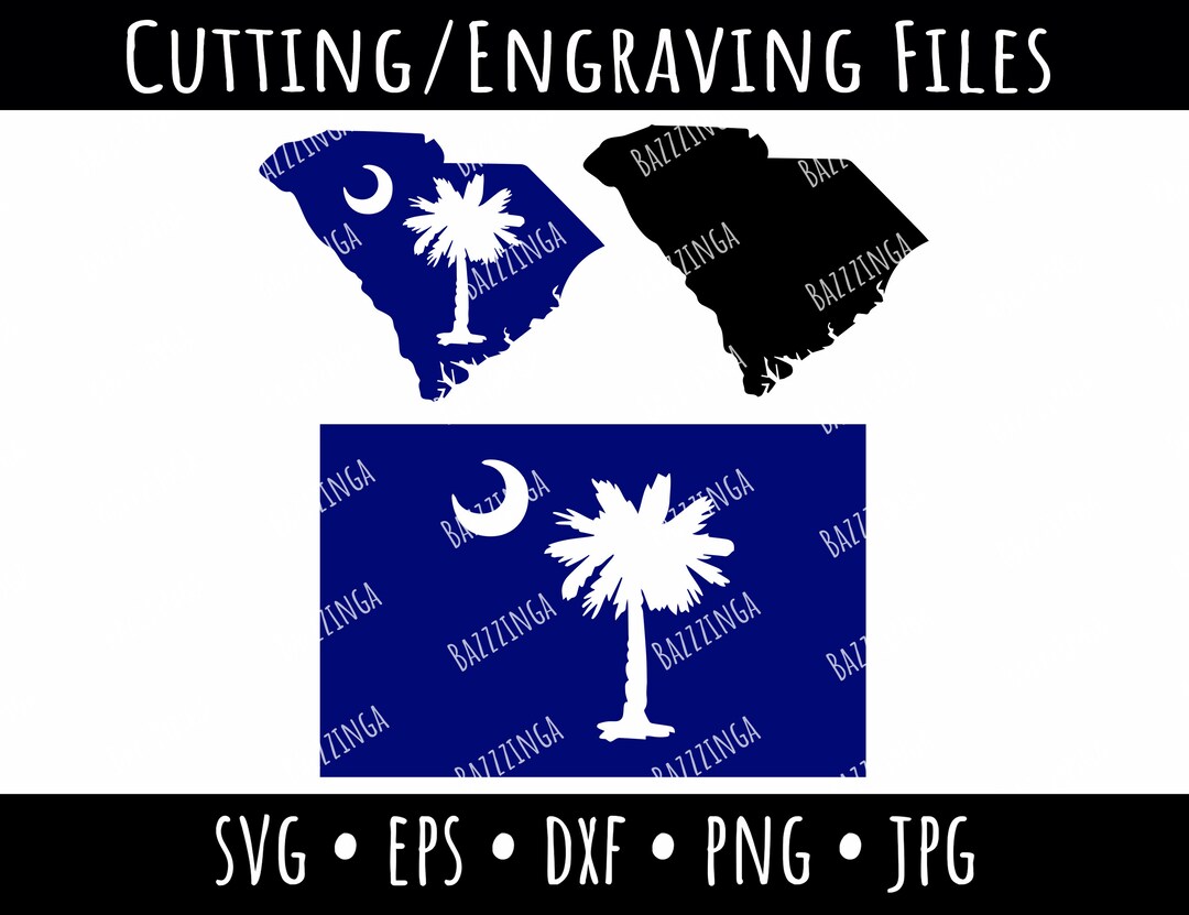 South Carolina Flag Logo Art, SC State Vector Designs SVG, Cut Files ...