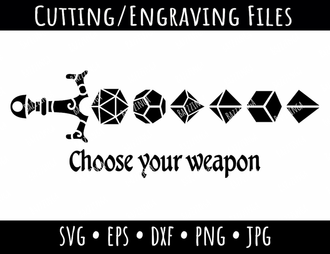 Dice Sword Choose Your Weapon Quote, Dragons Vector, Dungeon Master ...