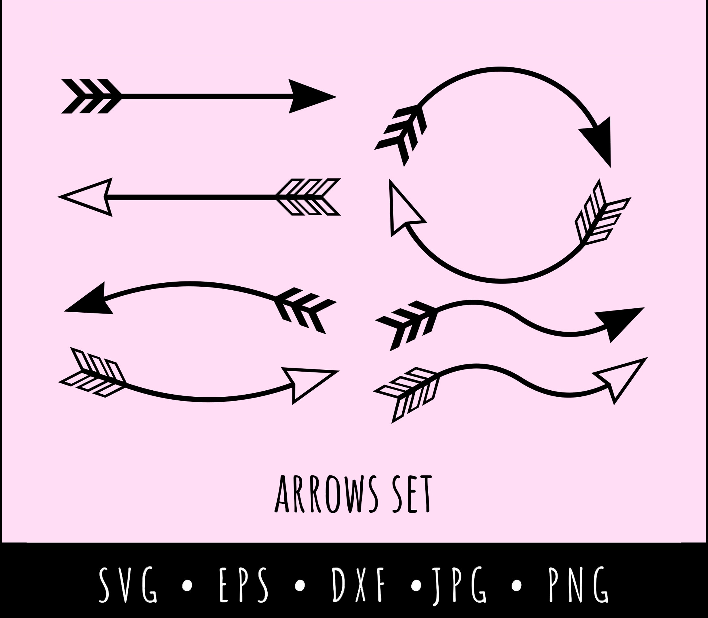 8 Arrows SVG Arrow Vector Cutting File Digital Download | Etsy