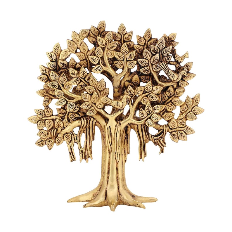 Brass Kalpavriksha Tree 8" Super Fine Brass Tree of Life Sculpture With ...