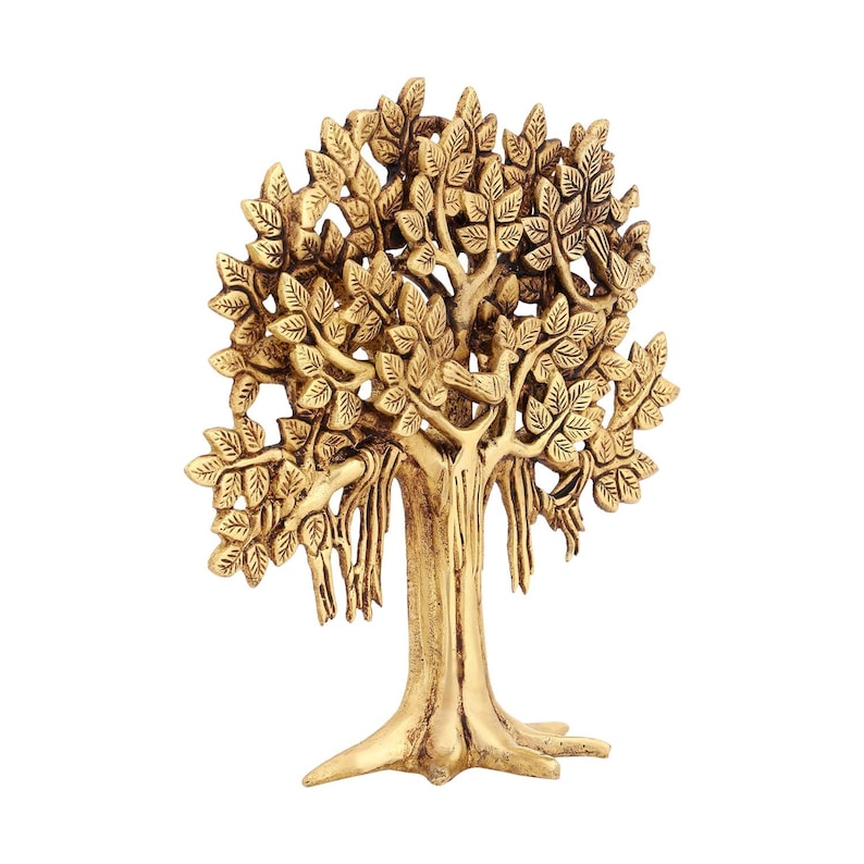Brass Kalpavriksha Tree 8" Super Fine Brass Tree of Life Sculpture With ...