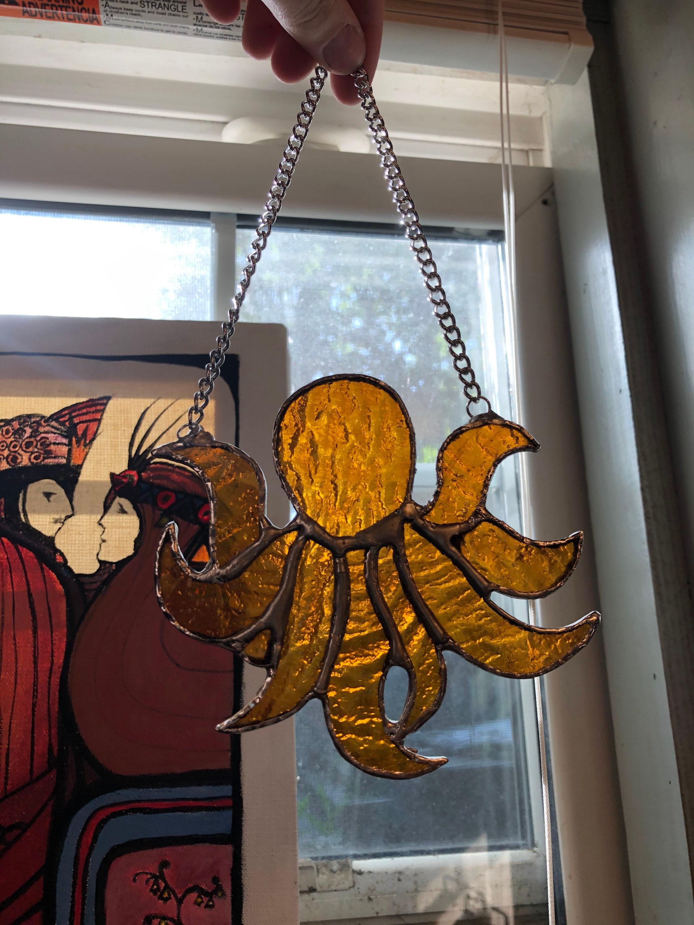 Octopus - Stained Glass Suncatcher - Etsy