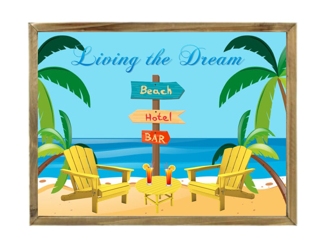 Digital Coastal Beach House Wall Sign Beach Themed Wall Sign - Etsy