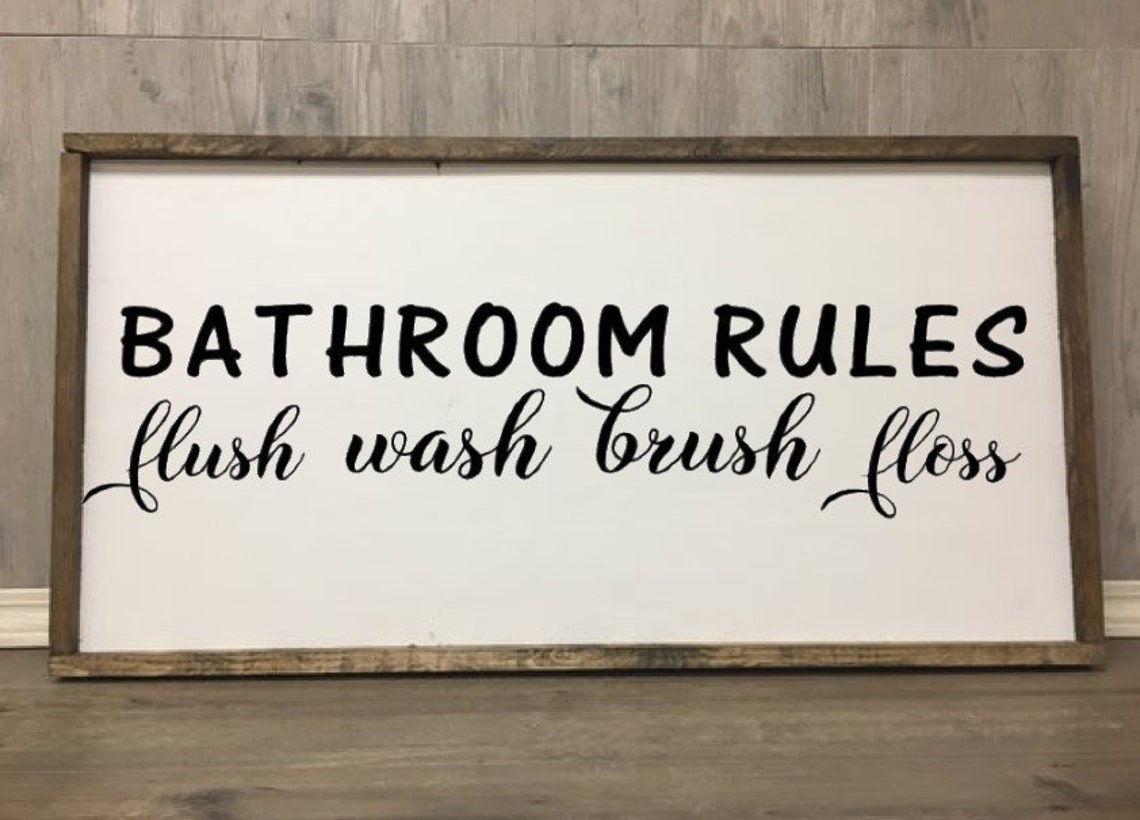 Bathroom Rules ... Home Sign Instant Download Includes Cricut, Cameo ...