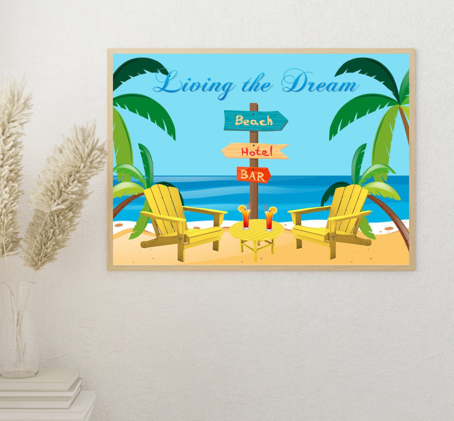 Digital Coastal Beach House Wall Sign Beach Themed Wall Sign - Etsy