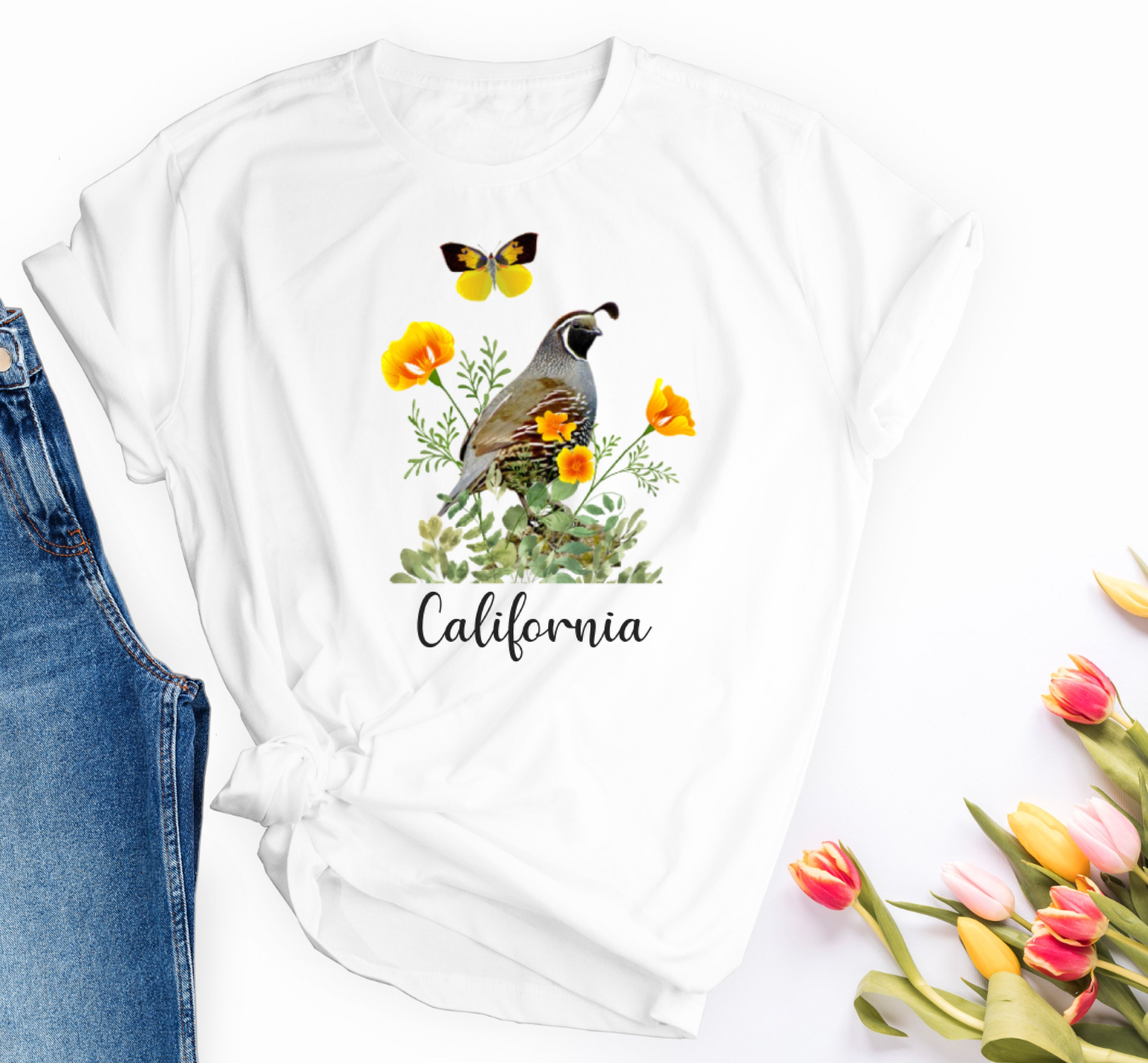 California State Bird Flower Butterfly PNG Transparent - Etsy