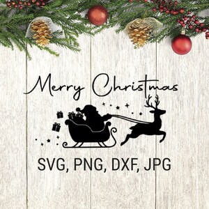 Merry Christmas Santa Sleigh Sign Decal Instant Download - Etsy