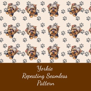 Yorkshire Terrier Yorkie Puppy Dog Repeating Seamless Pattern Paper ...