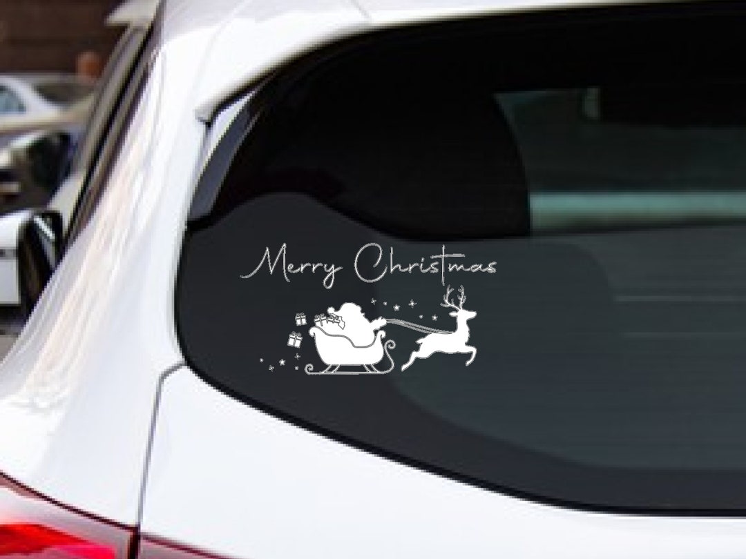 Merry Christmas Santa Sleigh Sign Decal Instant Download - Etsy