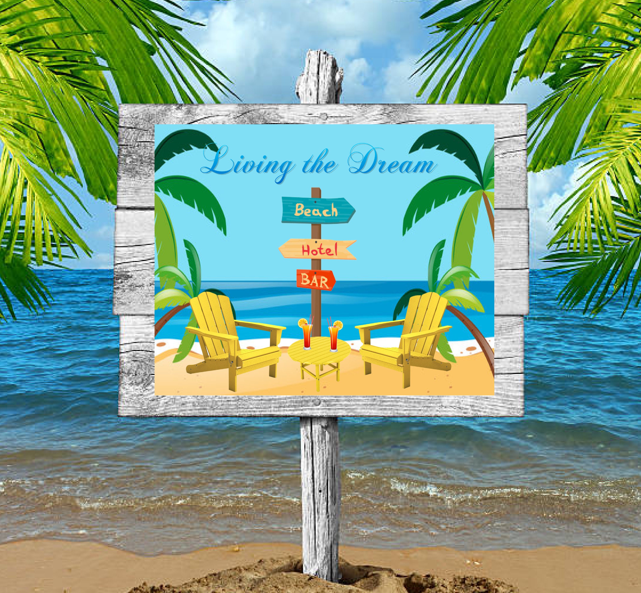 Digital Coastal Beach House Wall Sign Beach Themed Wall Sign - Etsy