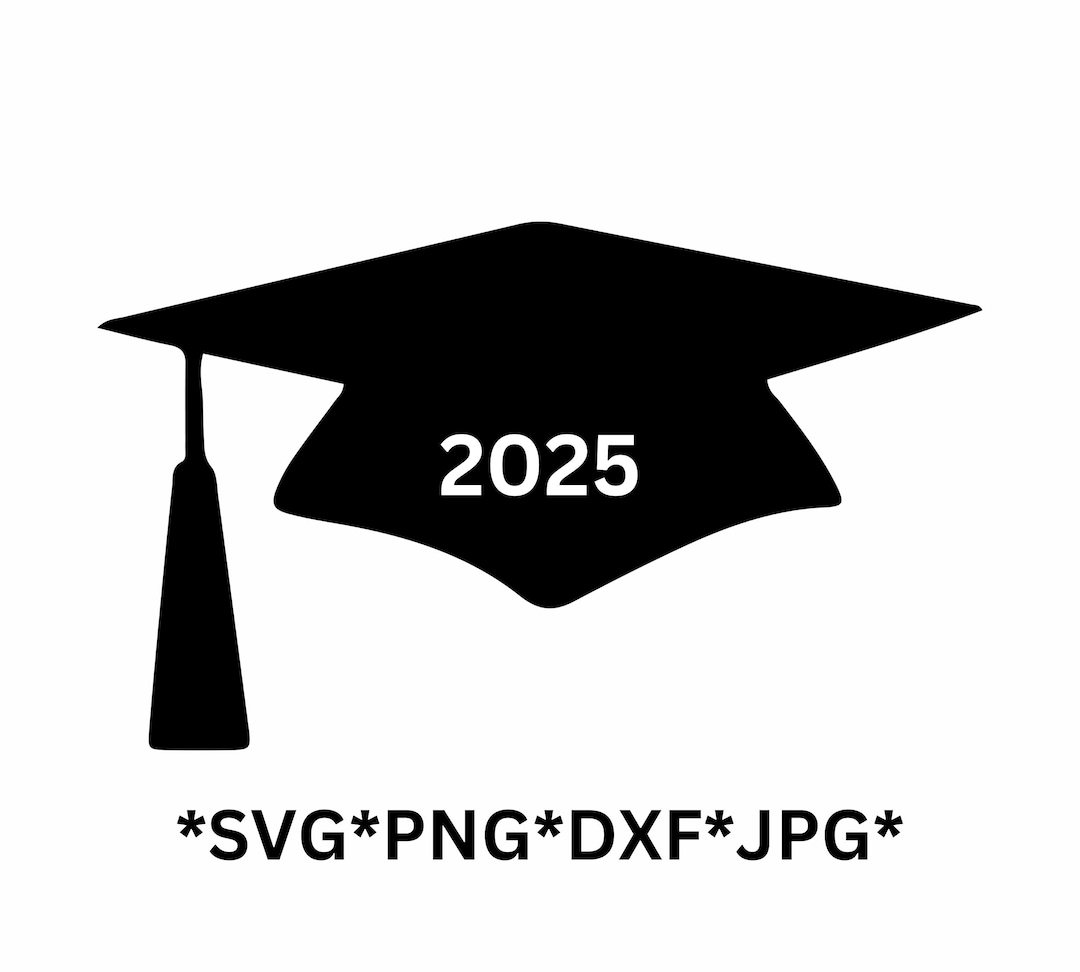 Graduation Cap 2025 Class of 2025 Silhouette Graduate School Sign SVG ...