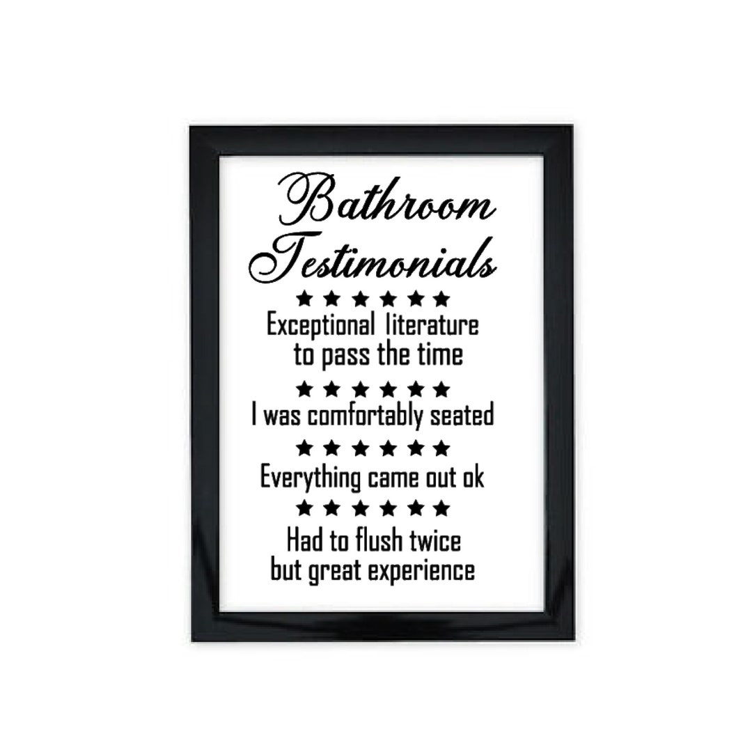Bathroom Testimonials Sign Silhouette Instant Download Cricut SVG Cut ...
