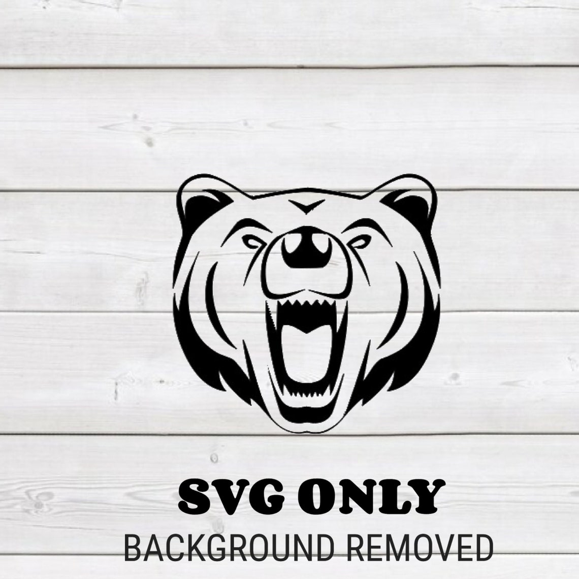 Roaring Bear Silhouette SVG only Roaring Bear Cut File - Etsy