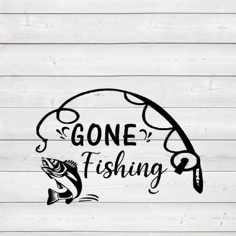 Gone Fishing Fish Sign Instant Download for Cricut, Silhouette Cameo ...