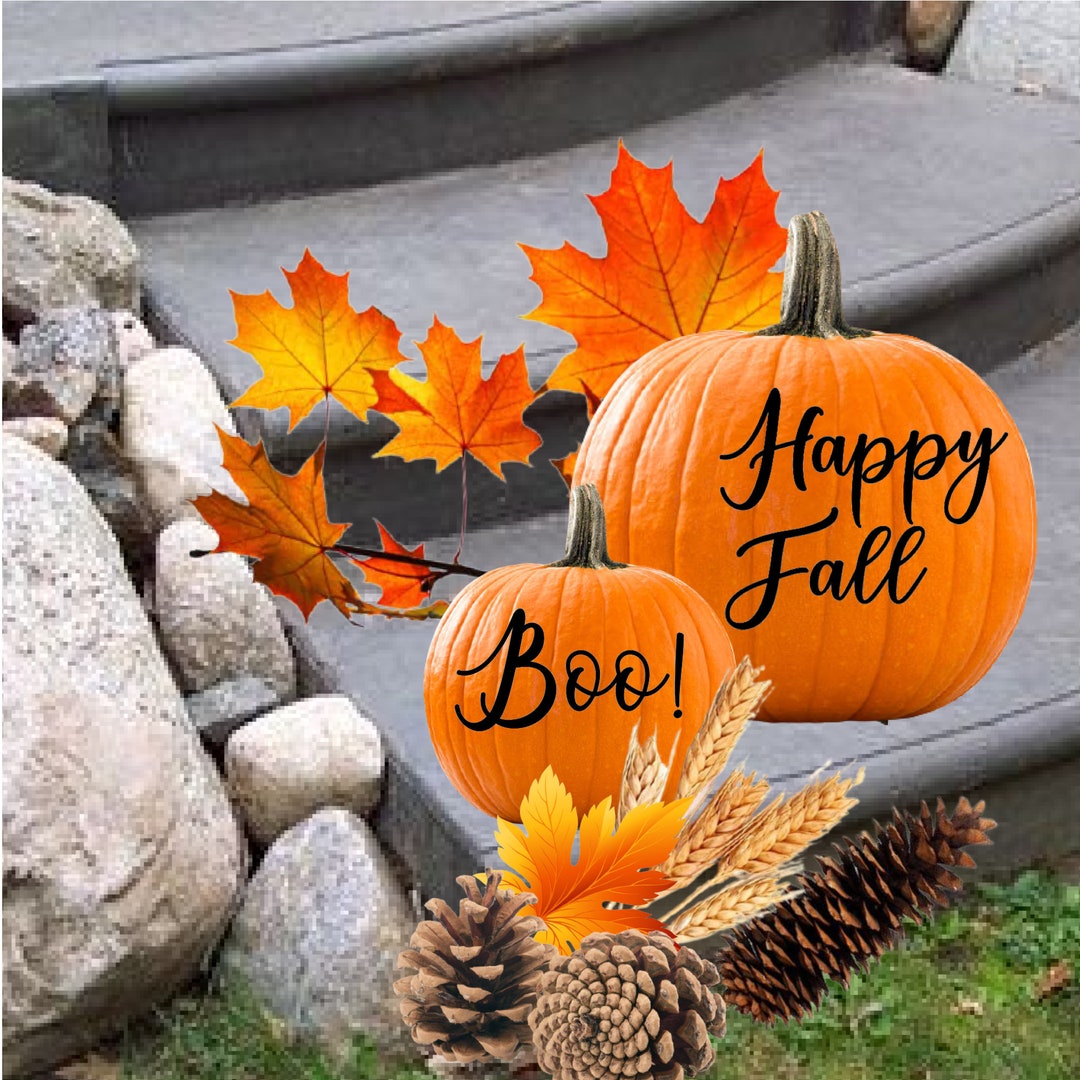 Happy Fall and Boo Sign Instant Download Cricut Silhouette - Etsy