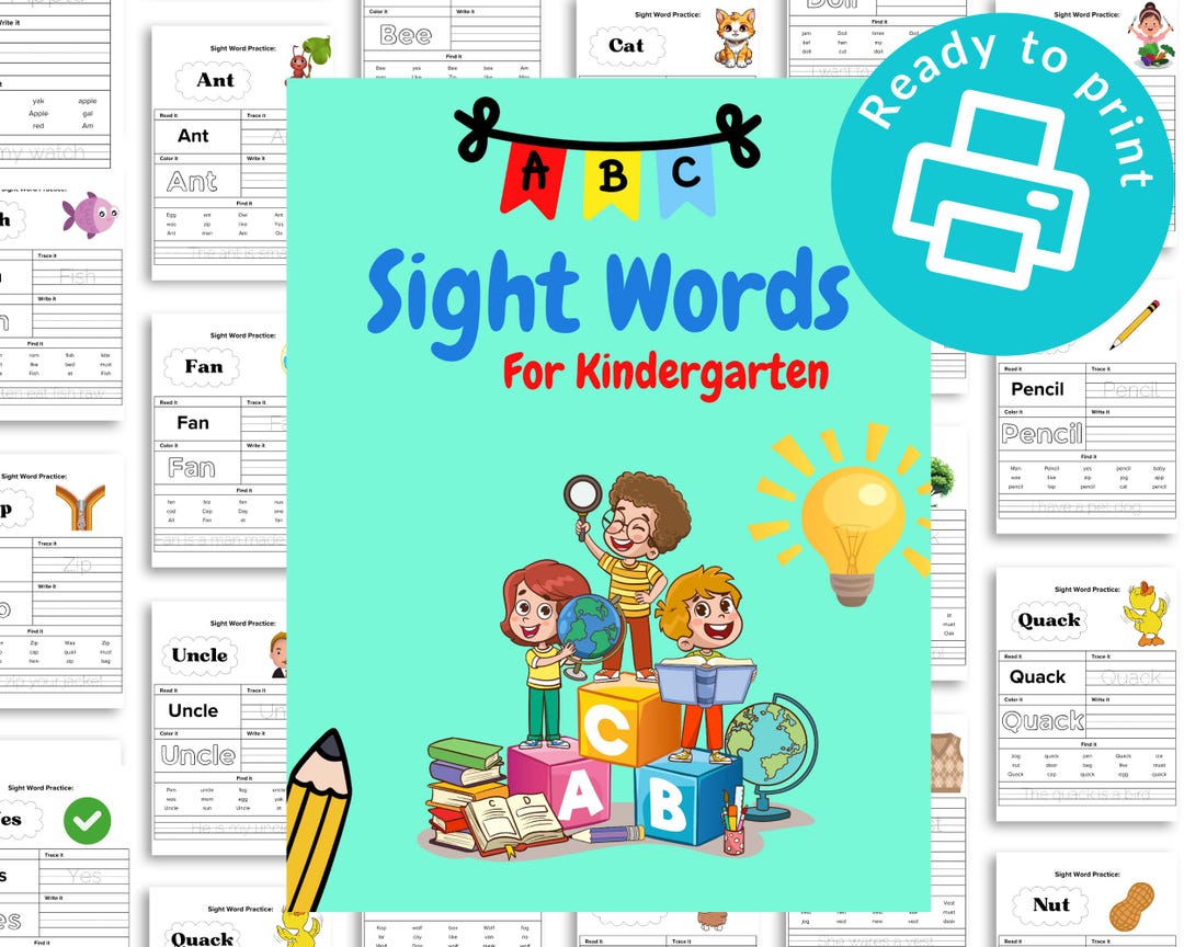 Kindergarten Sight Words, Practice Spelling Words, Printable Homeschool ...
