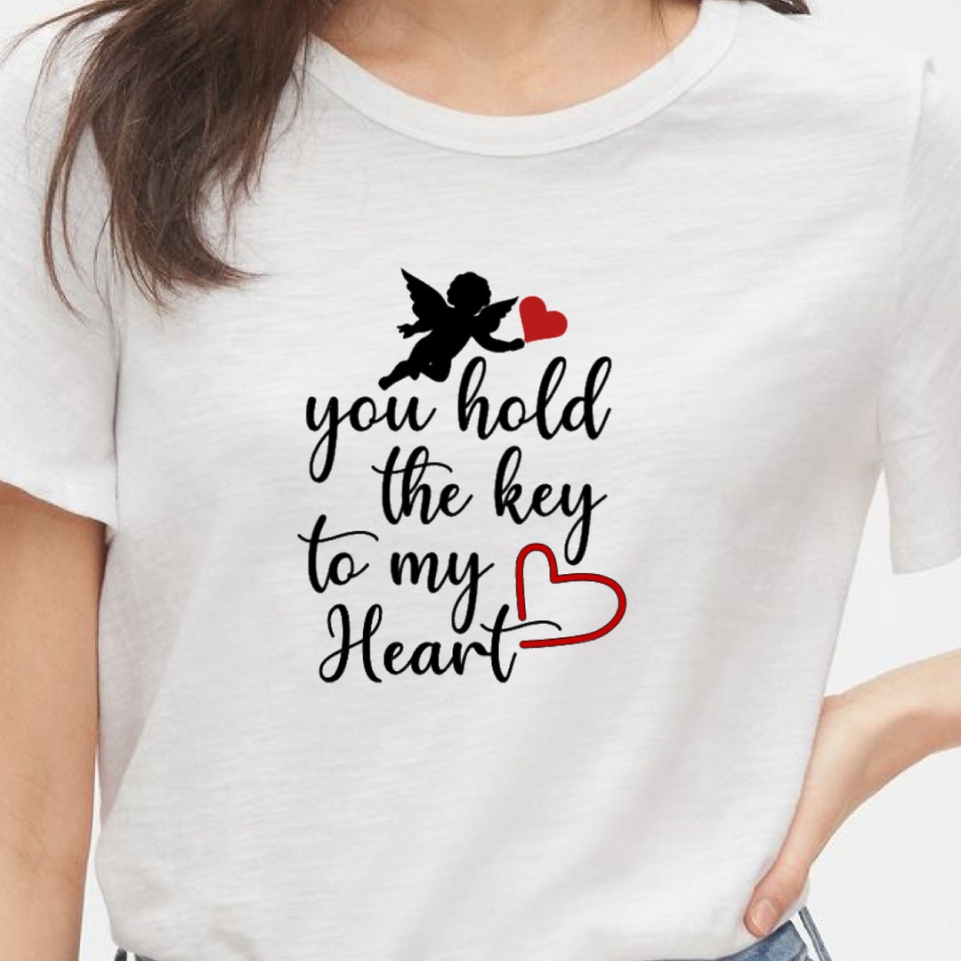 You Hold the Key to My Heart Valentine's Day T-shirt Sign Silhouette ...