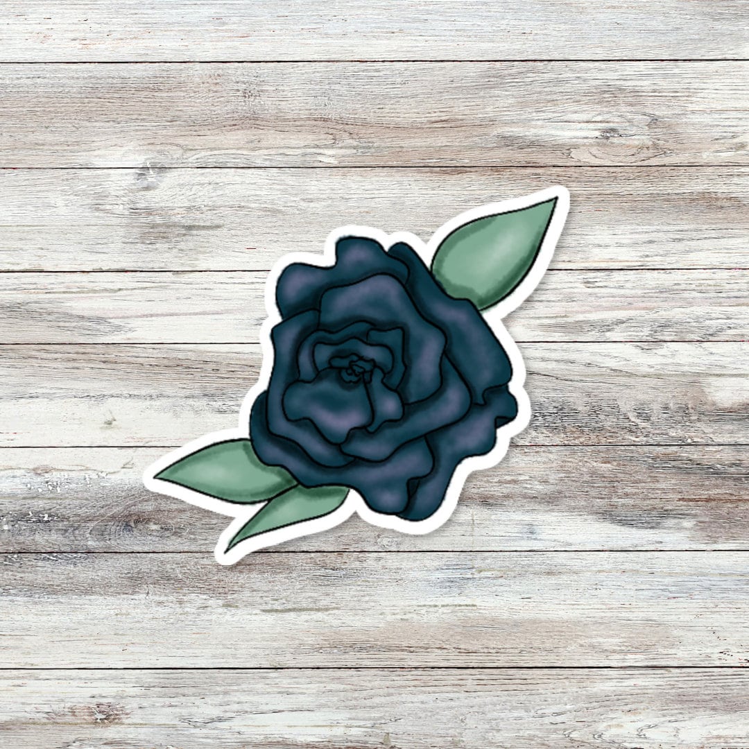 Black Flower Sticker - Etsy