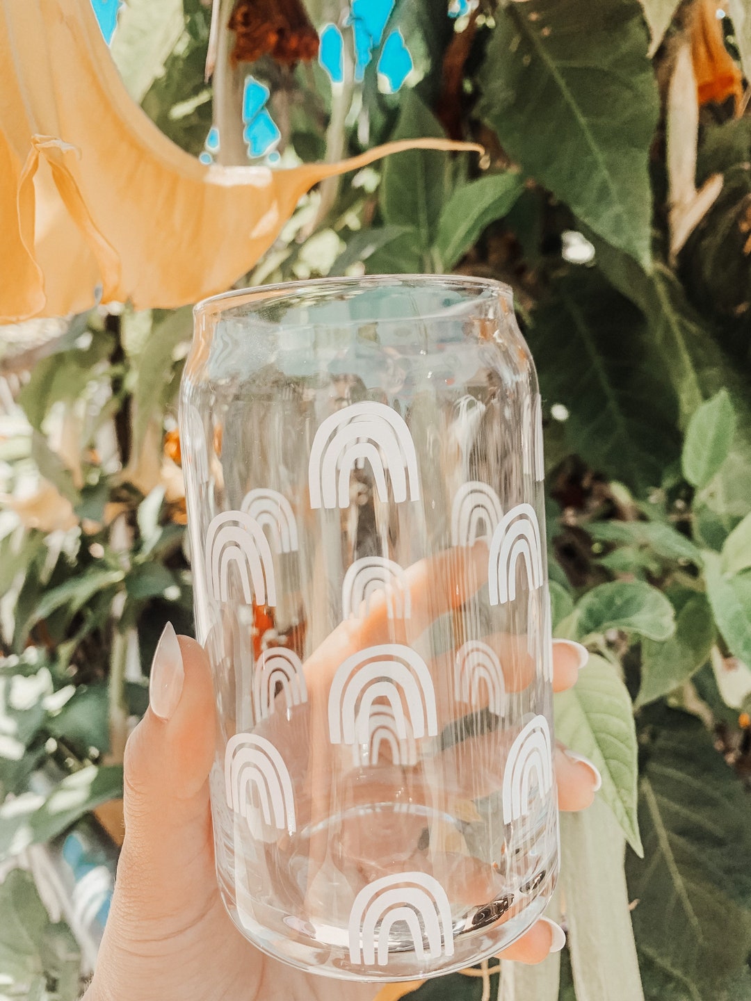 Rainbow Drinking Glass Beer Can Glass - Etsy
