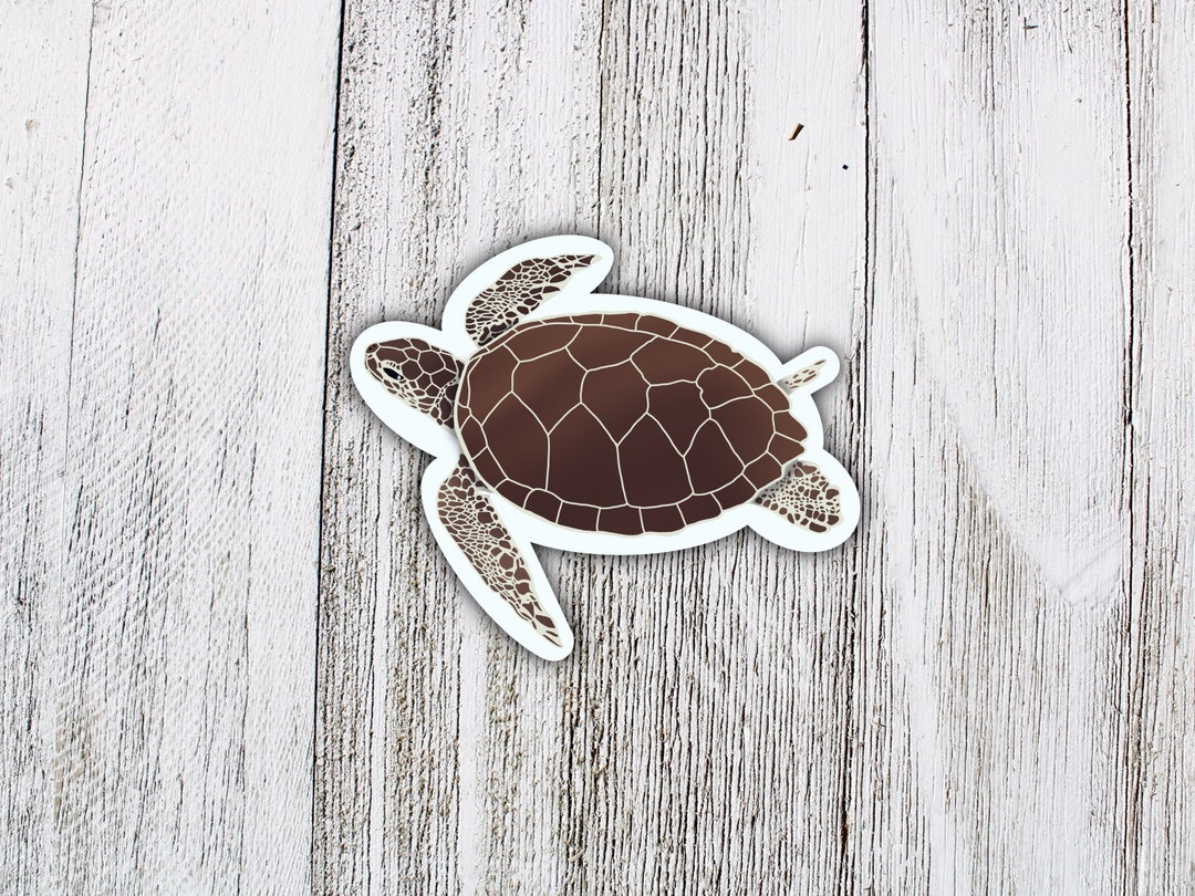 Sea Turtle Sticker Weatherproof Sticker Vegan Sticker - Etsy