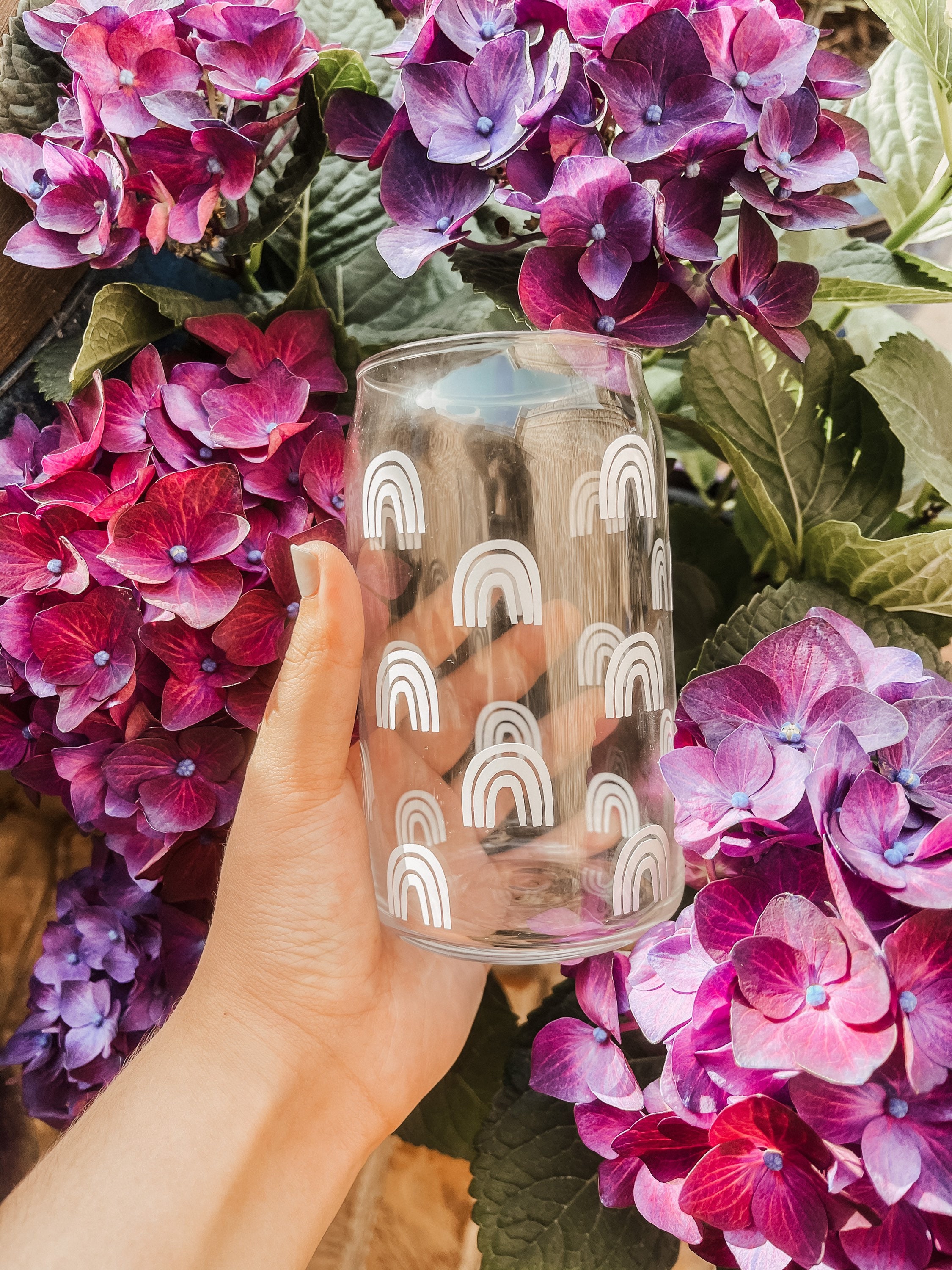 Rainbow Drinking Glass Beer Can Glass | Etsy