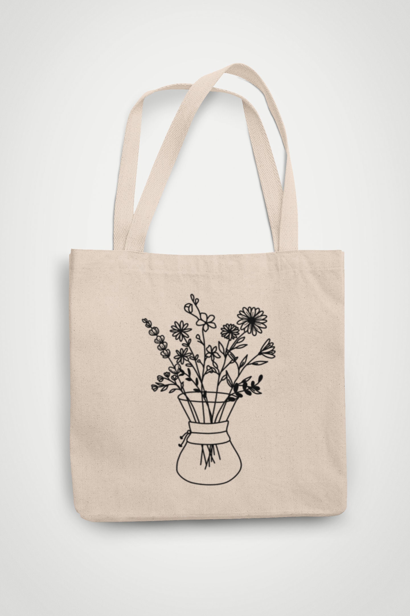 Coffee Maker Floral Tote Bag Natural Colored Floral Tote Bag - Etsy