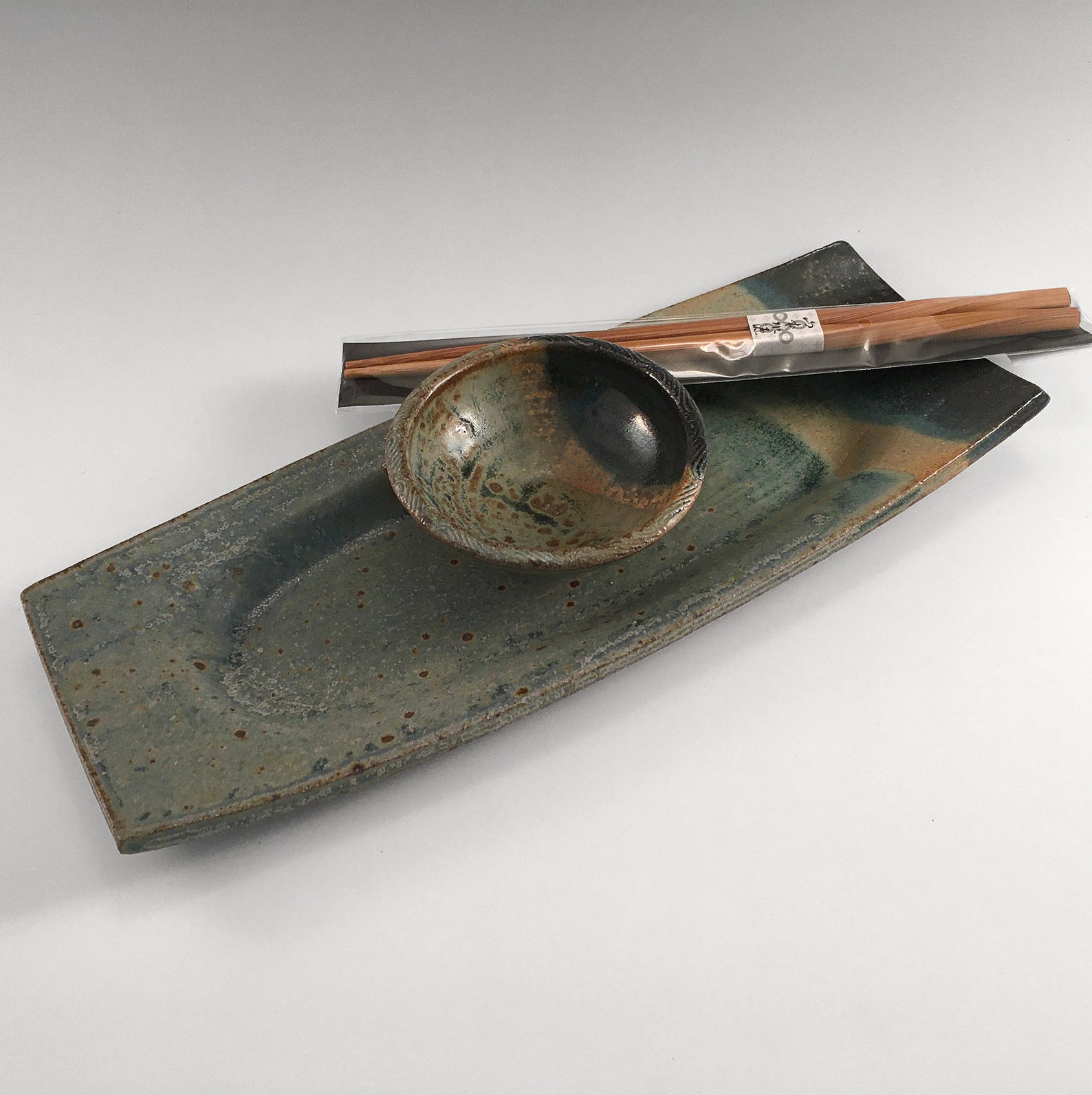 Ceramic Sushi Serving Set, Sushi Boat and Bowl, Handmade Stoneware ...