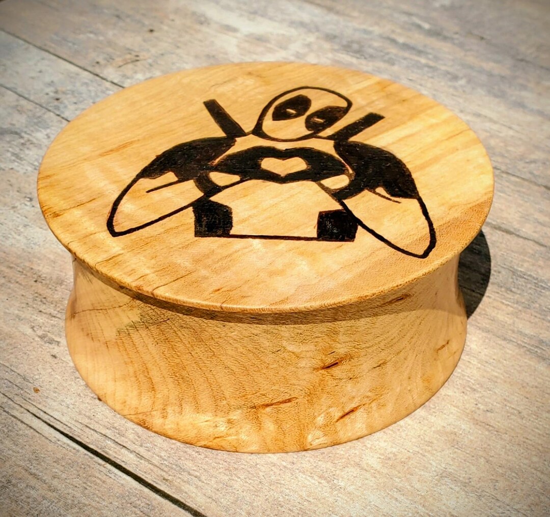 Hand Turned Maple Box Featuring Deadpool - Etsy