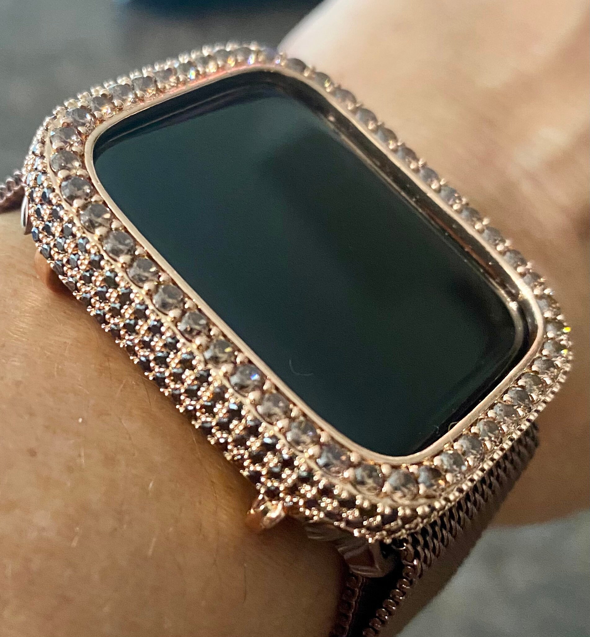 EMJ Bling Big Lt Coffee Brown Round CZ / Zirconia Bezel Rose - Etsy