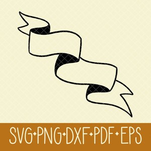 Ribbon Banner SVG, Hand Drawn Banner, Ribbon Svg, Scroll Svg, Cut File ...