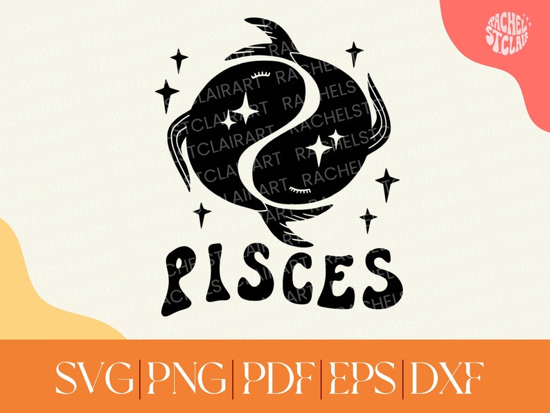 Pisces SVG Astrology Svg Zodiac Sign Png Star Sign Svg - Etsy