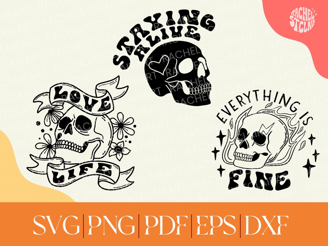 Funny Skull SVG Bundle Sarcastic Skeleton Png Spooky Season - Etsy