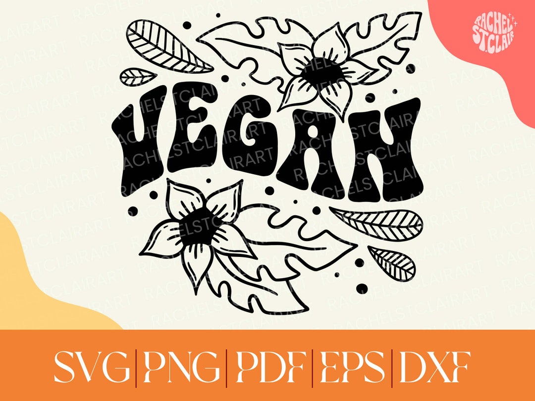 Vegan SVG, Plant Based Svg, Animal Lover Png, Groovy Retro Svg, Vintage ...