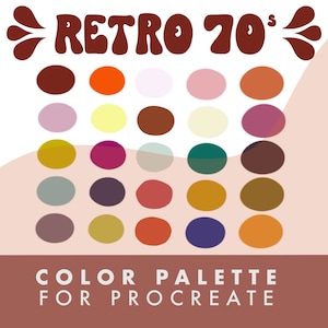 Retro Color Palette Procreate, 70s Colour Palette, Procreate Swatches ...