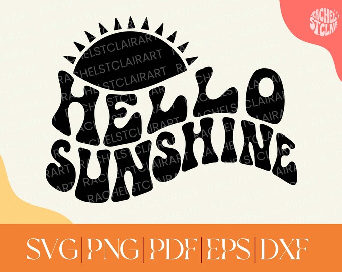 Hello Sunshine SVG Summer Png Positive Svg Cut File for - Etsy