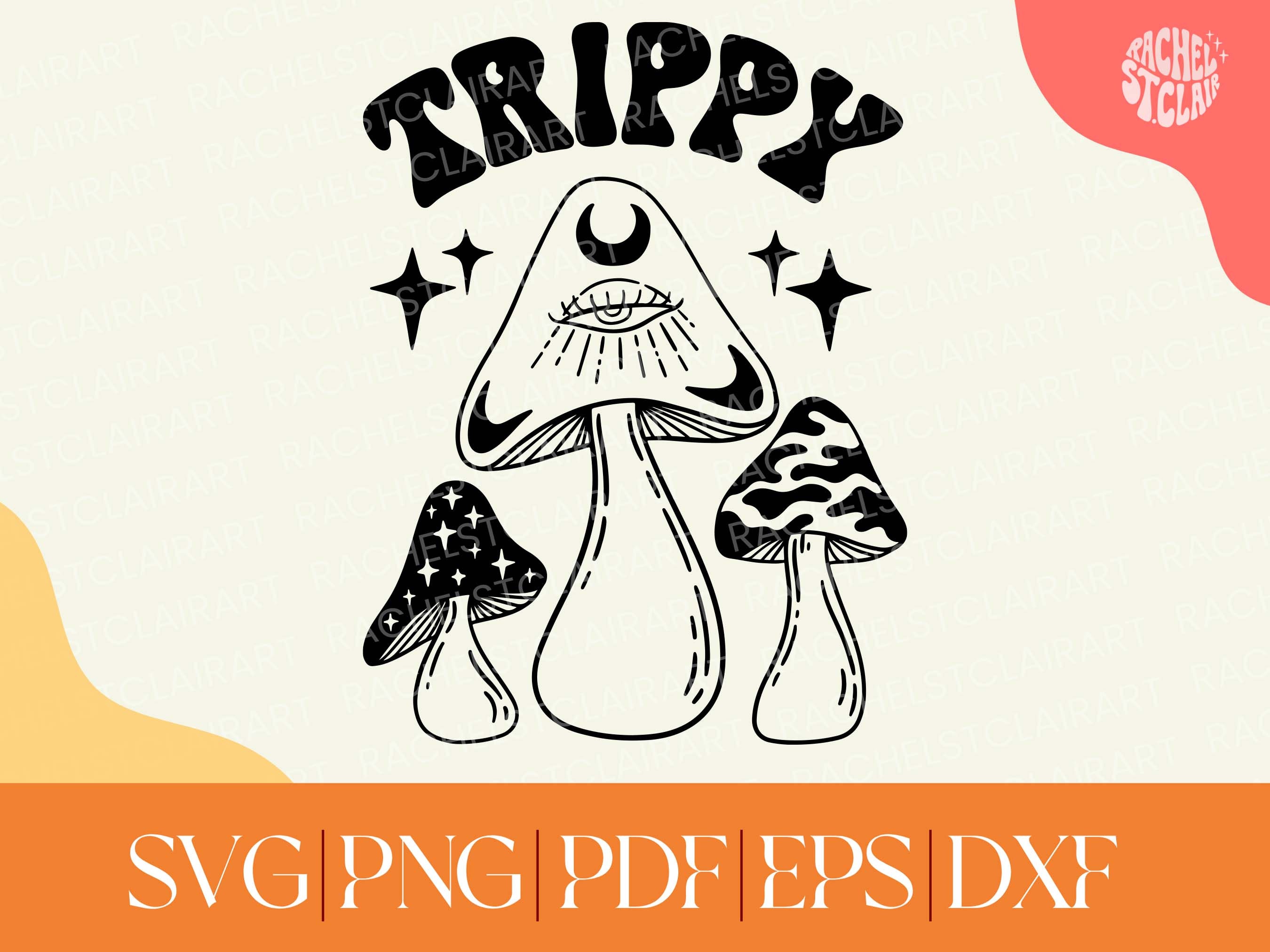 Trippy Mushrooms SVG Magic Mushrooms Png Witchy Svg - Etsy UK