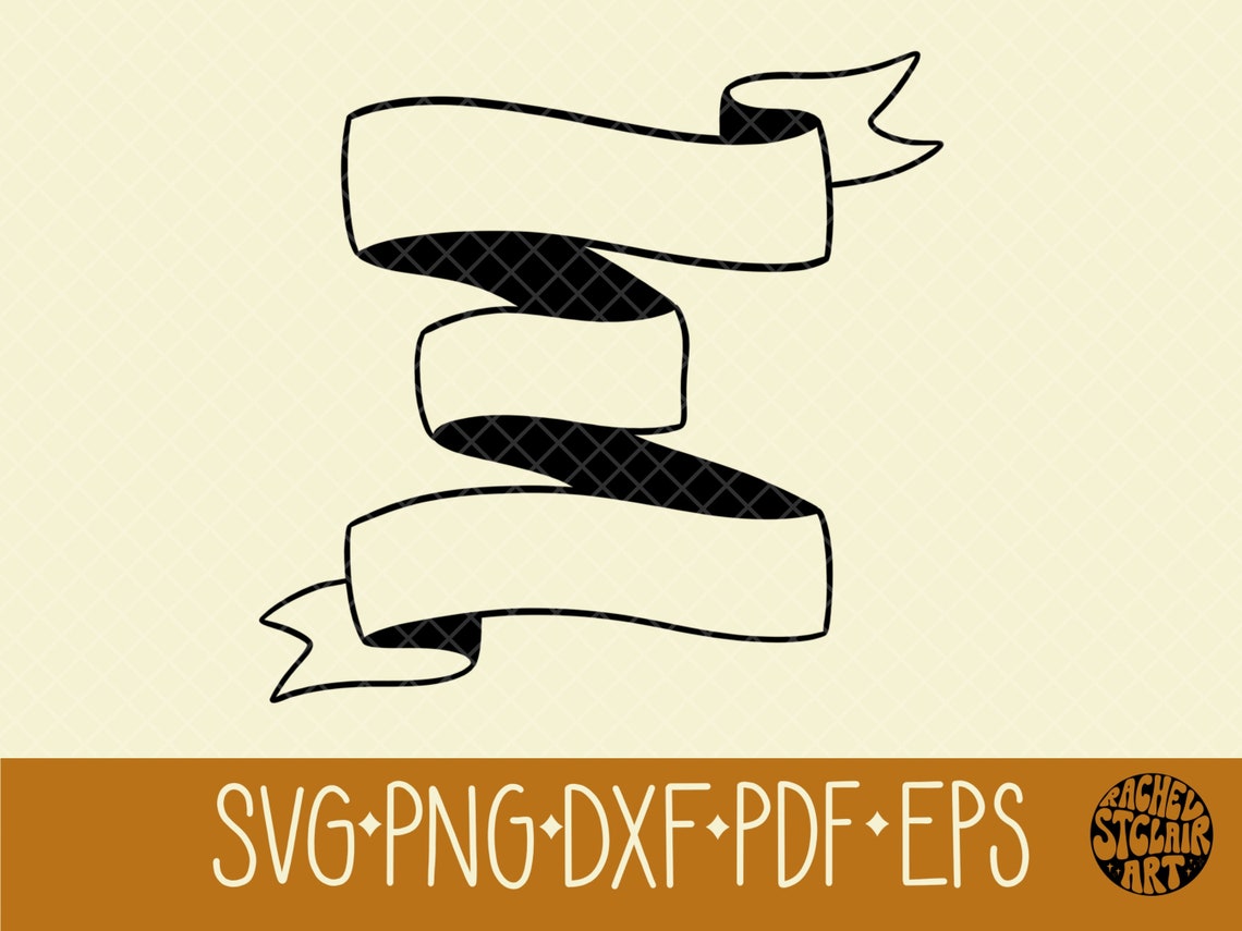 Ribbon Banner SVG Hand Drawn Banner Ribbon Svg Scroll Svg - Etsy