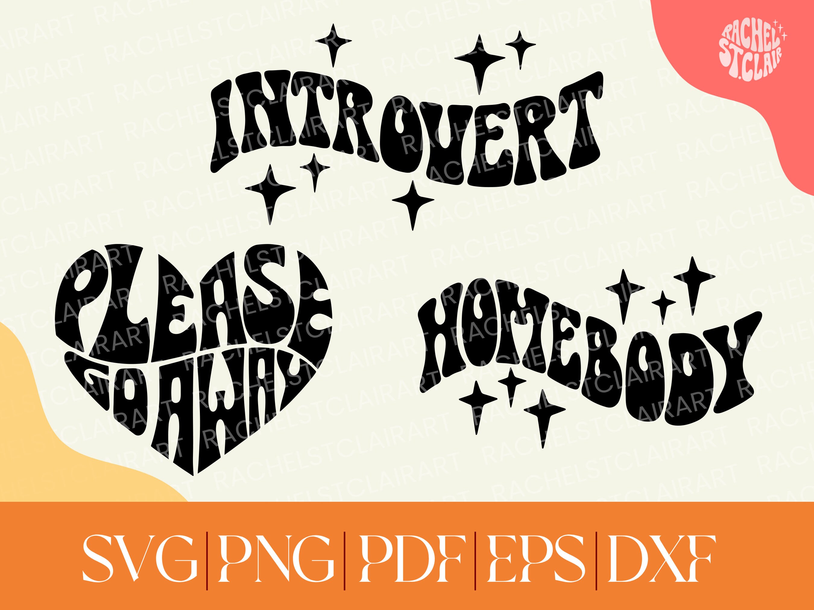 Introvert SVG Bundle, Groovy Retro 70s Cut Files, Anti Social Butterfly ...