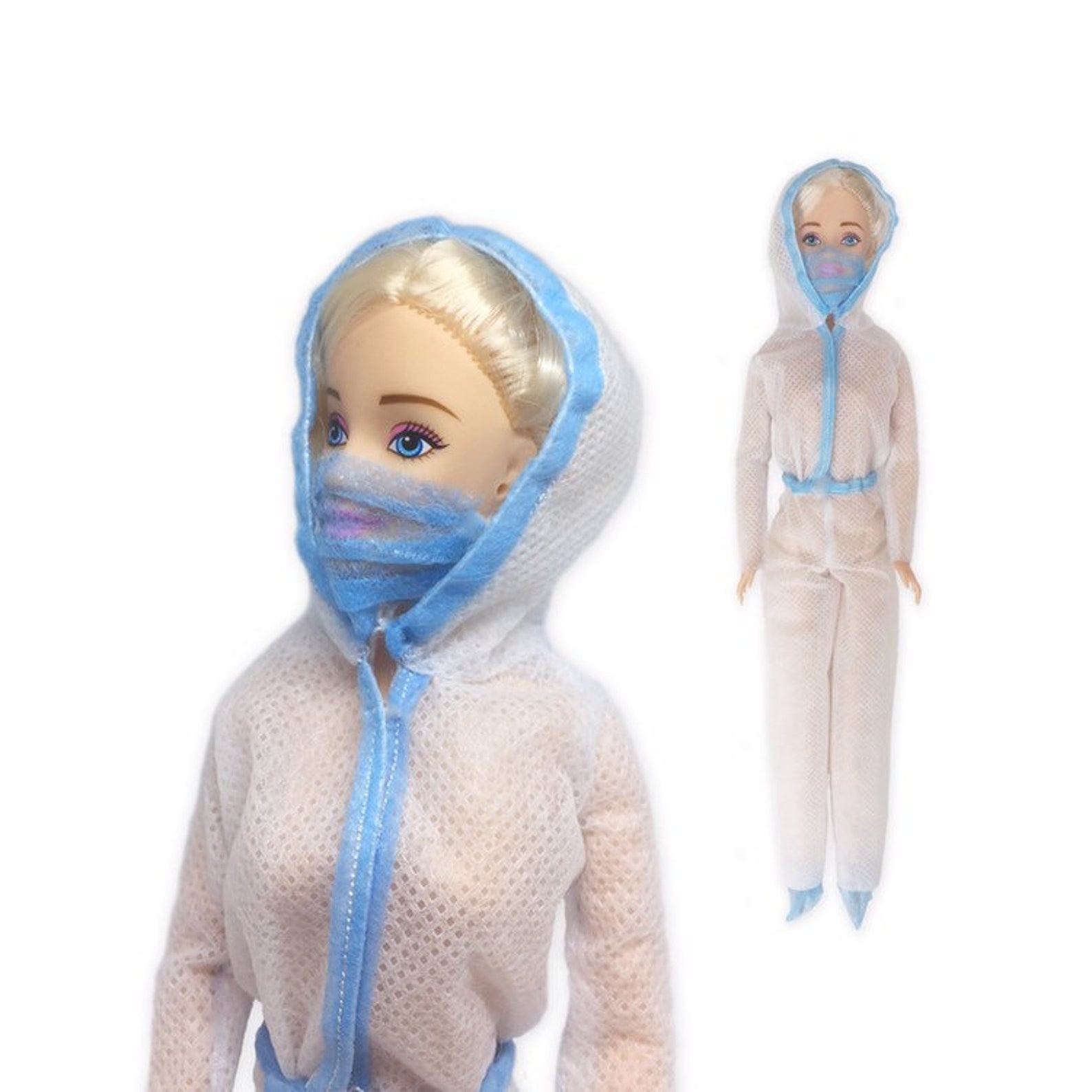 Pandemic protective barbie doll suit set of jumpsuit mask and | Etsy