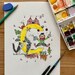 Illustrated Watercolour Alphabet Print - Letter C - Etsy