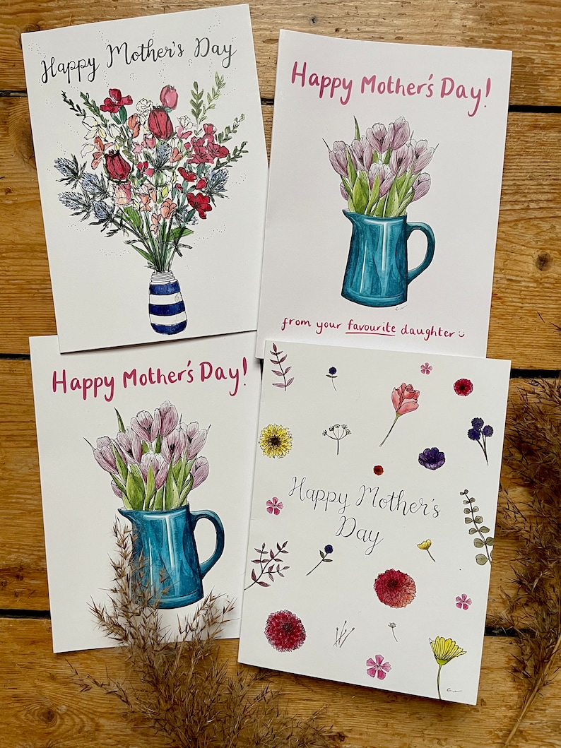 Floral happy Mother's Day Greetings Card Watercolour - Etsy